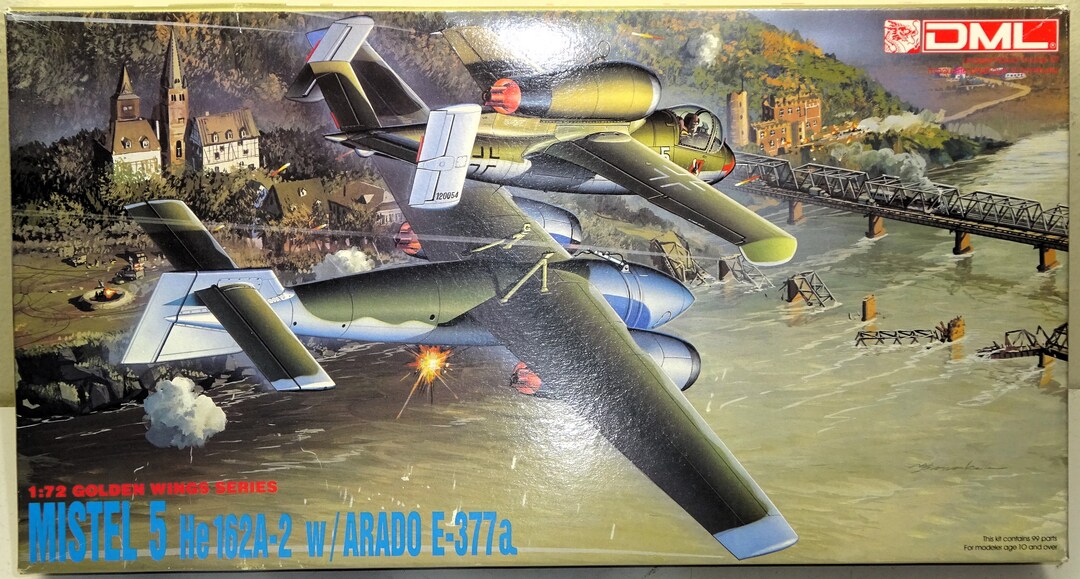 Dragon DML Golden Wings 1/72 WWII German Mistel 5 He 162A-2 W/ Arado ...