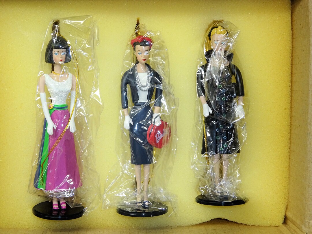 Vintage 1995 Mattel Ashton Drake Heirloom Classic Barbie Ornaments Set ...