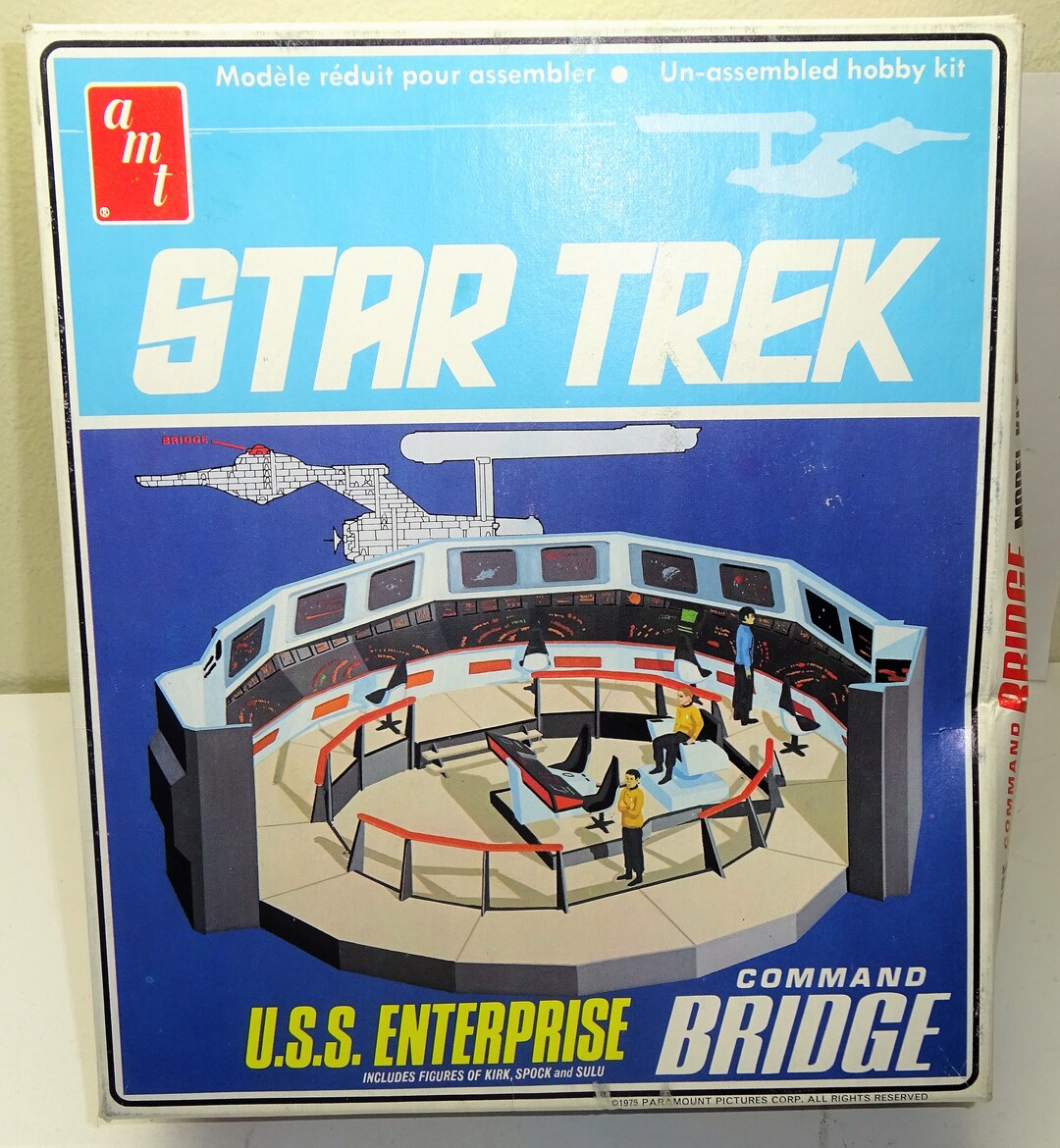 Vintage 1975 Star Trek Command Bridge Model Kit AMT S950 Complete ...