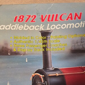 1872 Vulcan Saddleback Locomotive Minicraft Model Kit #11103 1:45 Scale ...