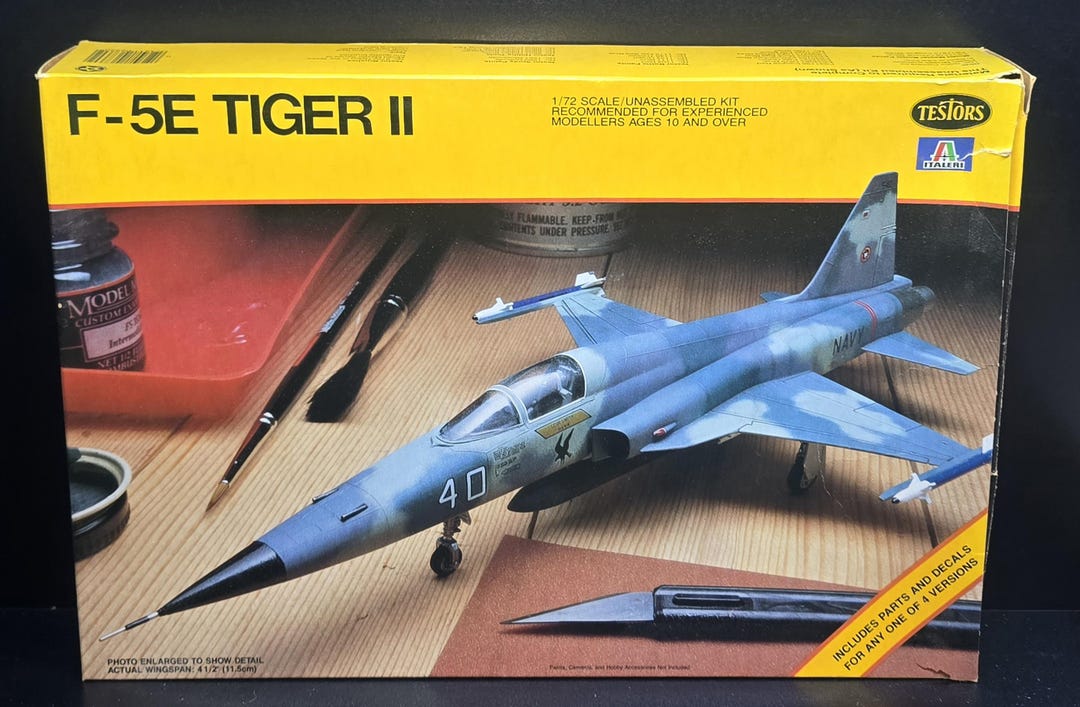 Vtg 1983 Testors F-5E Tiger II Model Airplane Kit 1:72 #686 Sealed Kit ...