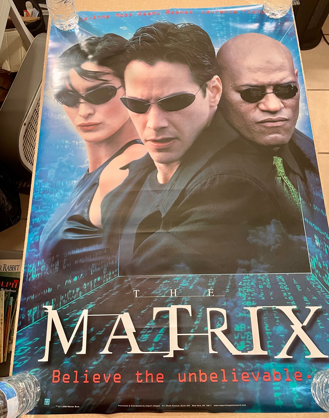 2000 the Matrix "believe the Unbelievable" Movie Poster 35"x23" (has ...