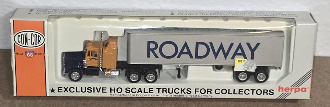 Vtg 1980s Con-cor Herpa HO Scale Tractor Trailer "roadway" Livery 1:87 ...