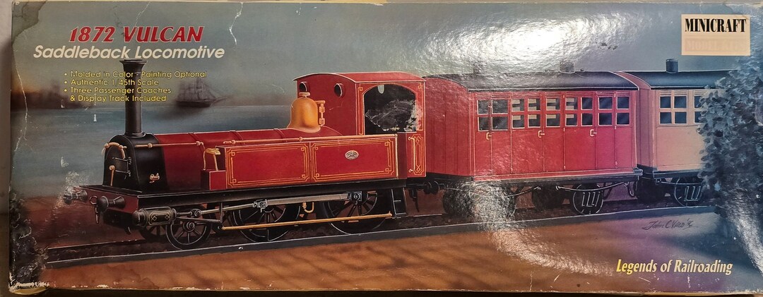 1872 Vulcan Saddleback Locomotive Minicraft Model Kit #11103 1:45 Scale ...