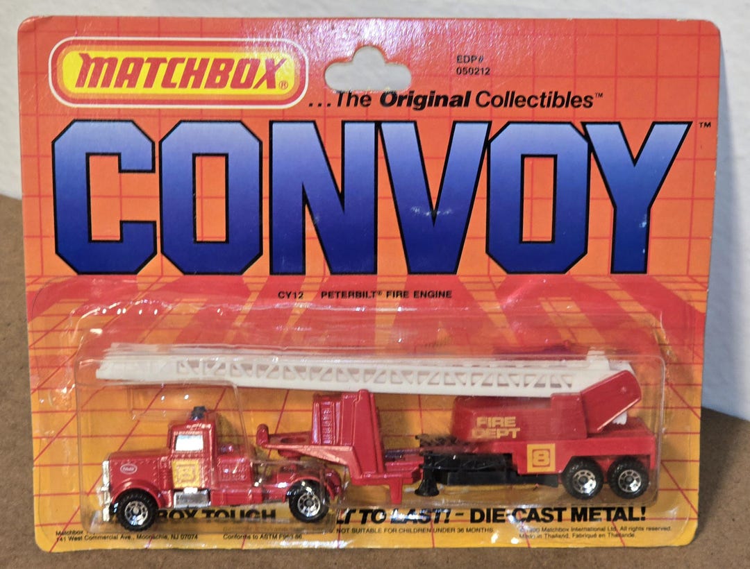 Vtg 1990 Matchbox Convoy Die-cast Metal Fire Department Truck #8 NISB ...