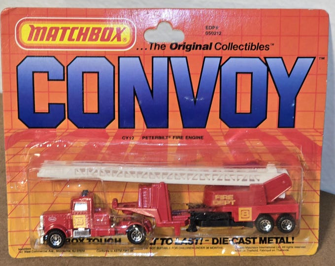 Vtg 1990 Matchbox Convoy Die-cast Metal Fire Department Truck #8 NISB ...