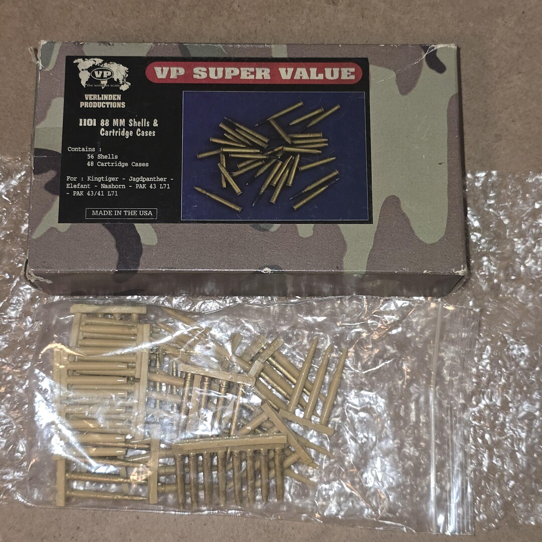 1/35 Verlinden 1101 Resin 88mm Shells & Cartridge Cases Model Kit ...