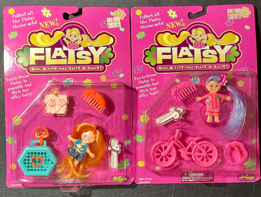 Vintage 1994 Rare Flatsy Goes Biking & Pet Shop Sealed Carded by ...