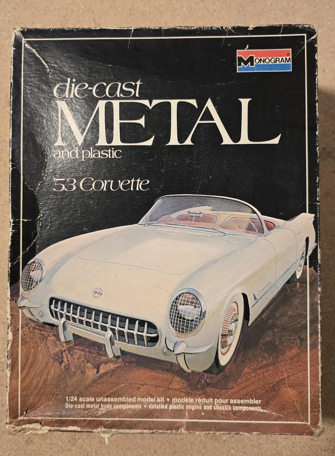 Vintage 1977 Monogram Diecast Metal & Plastic '53 Corvette Model Kit ...