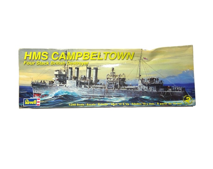 Revell 1/240 Scale HMS Campbeltown British Destroyer Ship Model Kit - Etsy
