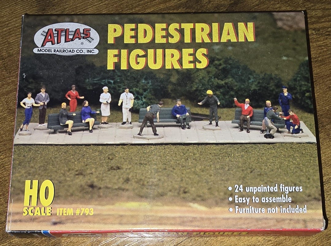 Atlas 793 HO Scale Pedestrian Figures/people Unpainted 24 Figures NIB ...