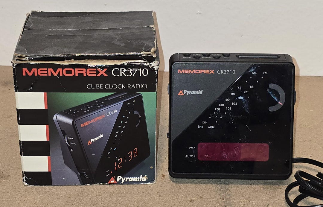 Vintage Memorex CR3710 Cube Clock Radio AM/FM W/ Box Tested Good - Etsy