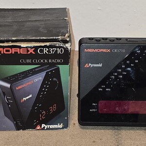 Vintage Memorex CR3710 Cube Clock Radio AM/FM W/ Box Tested Good - Etsy