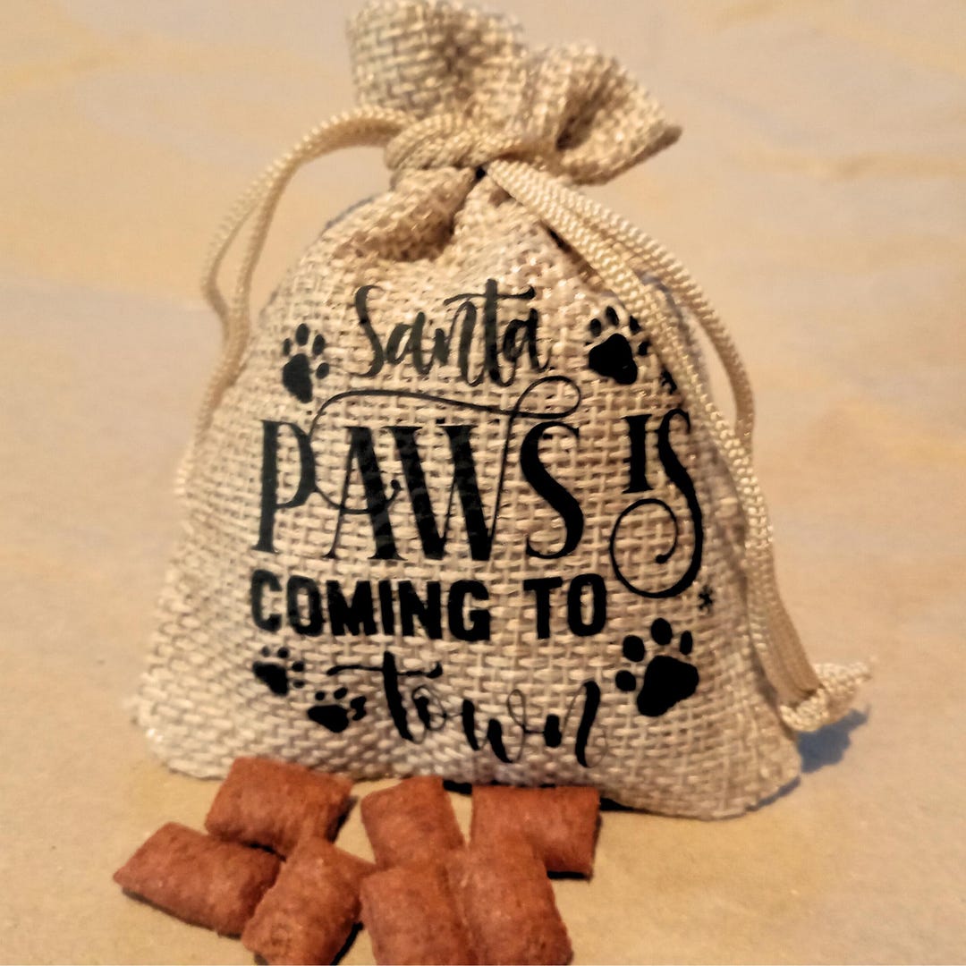 Personalised Christmas Cat Treats Santa Paws Pouch, Salmon Pillows ...