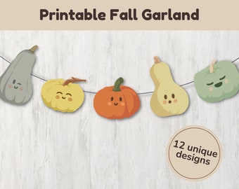 Printable Halloween Pumpkin Garland Halloween Decor Pumpkin Banner ...