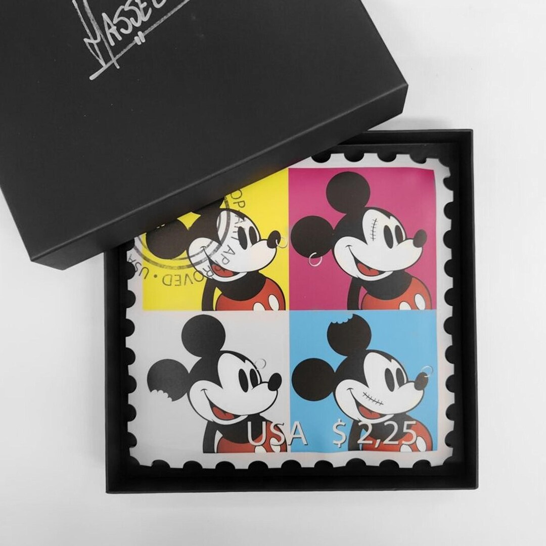 Mickey Popart Postage Stamp 30x30xcm by Van Hassel, Limited Edition ...