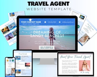 TRAVEL Agent Portfolio Website Template / Travel Agent Canva / Travel ...
