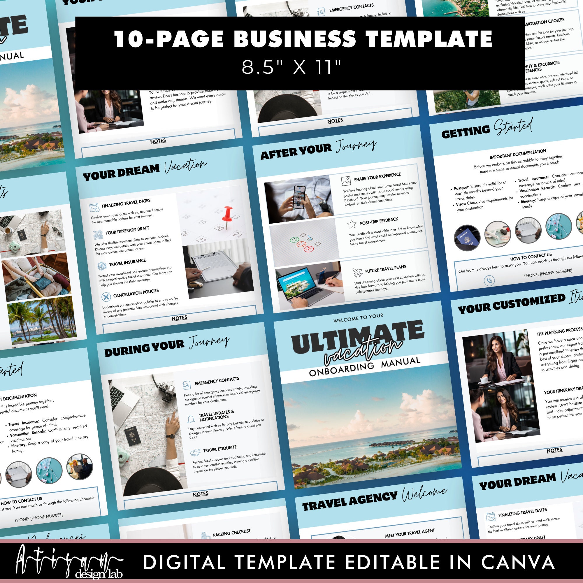 Travel Agency New Client Handbook Canva Template for Travel Agents - Etsy