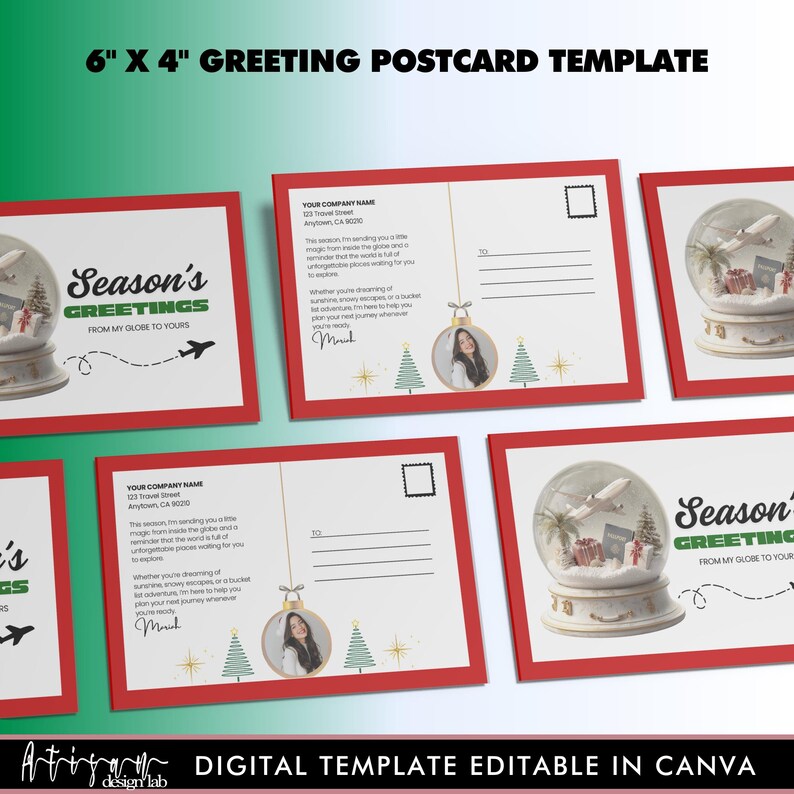 Holiday Travel Agent Postcard Template: DIY Canva Design (digital ...