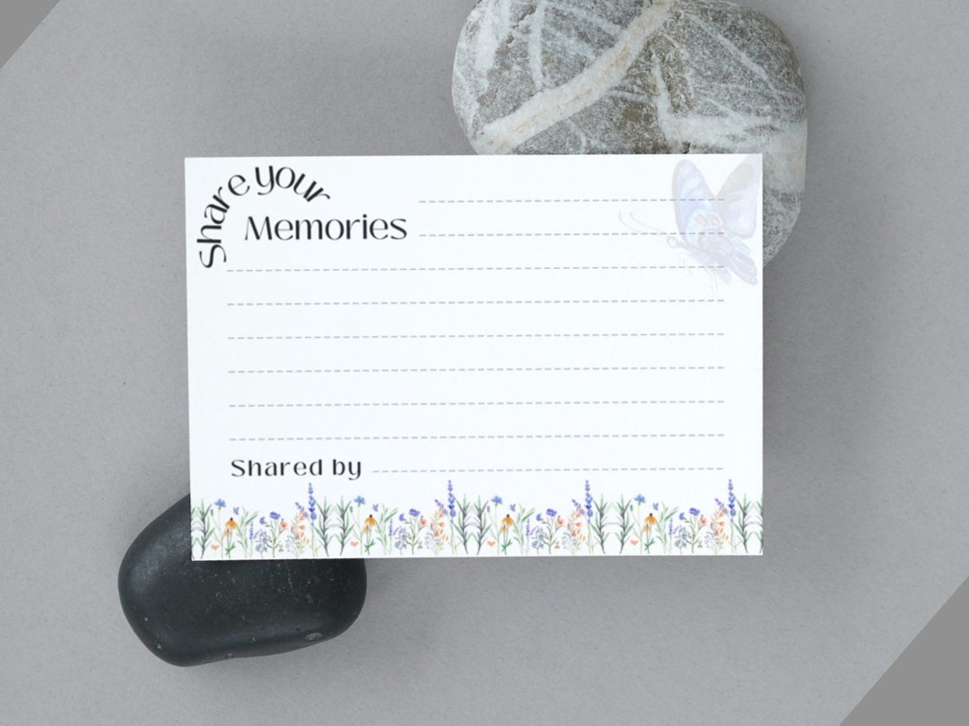 5 Inch Printable Share a Memory Cards for Celebration of Life - Etsy