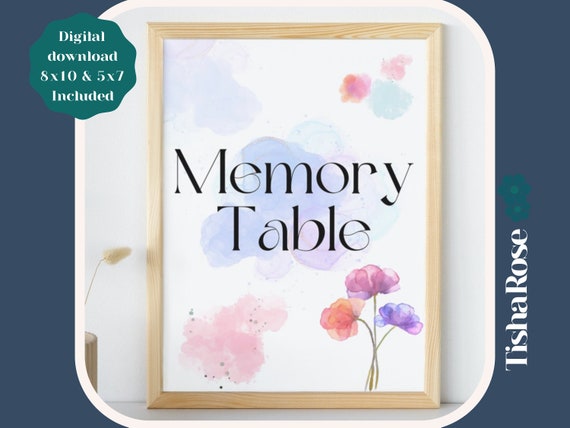 Funeral Share a Memory Table Sign Set Digital Download 3 X - Etsy