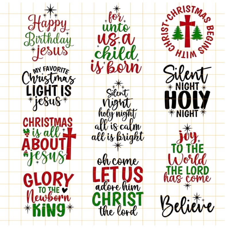 Christian Christmas Clipart Collection, Bible SVG Bundle (digital ...