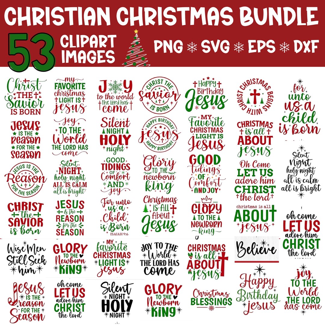 Christian Christmas Clipart Collection, Bible SVG Bundle (digital ...