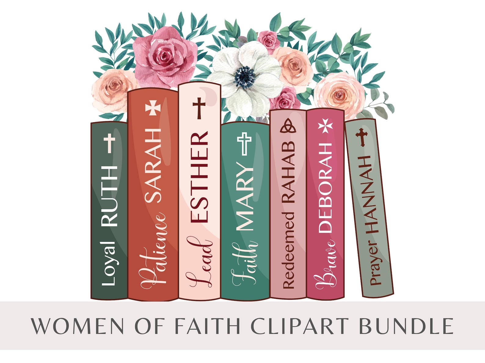 Women of the Bible Clipart Bundle, Christian PNG Graphics, Instant ...