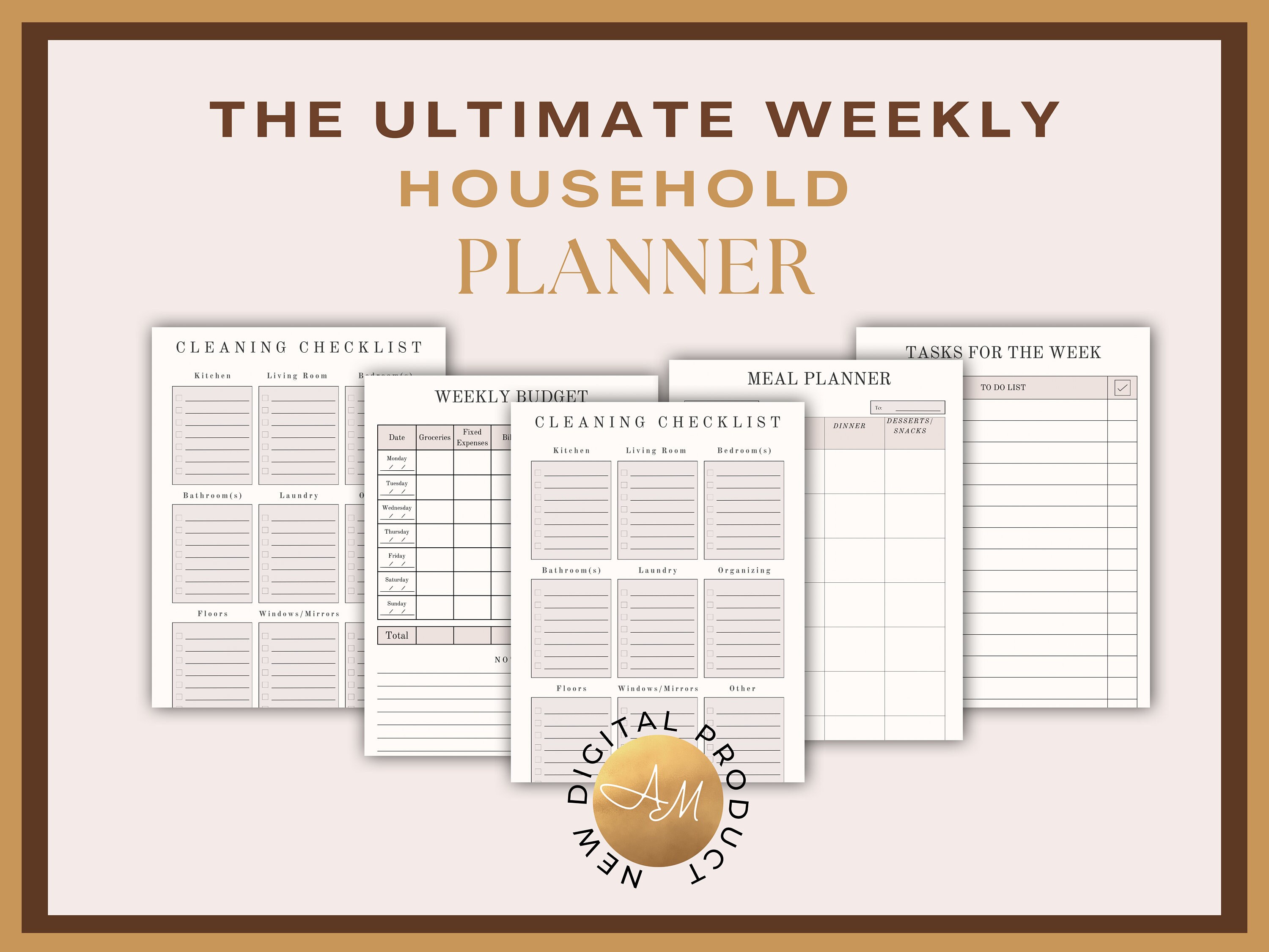 Household Planner Printable, Home Management, Cleaning Checklist ...