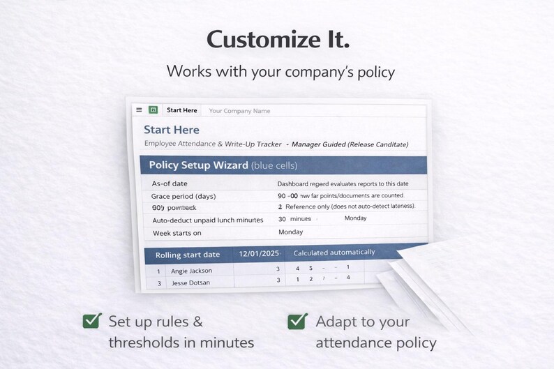 Employee Attendance Tracker Excel Template | Attendance Point System ...