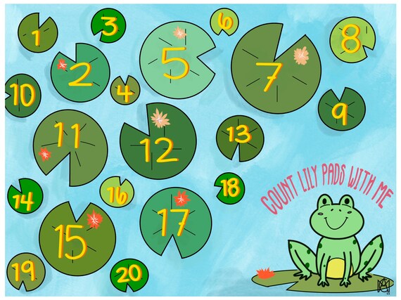 Count Lily Pads With Me. Smiley Frog Counting - Etsy