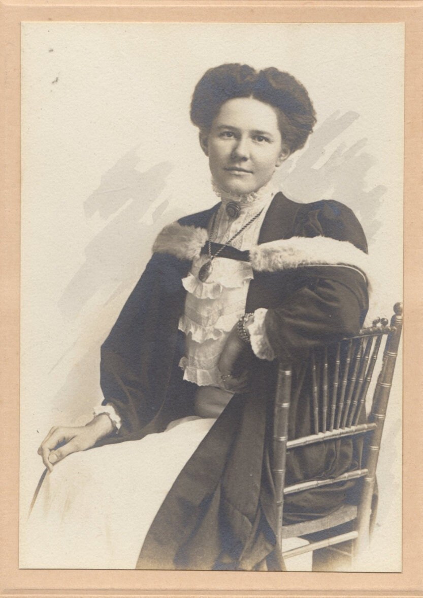 Vintage Antique 1902 Victorian Edwardian Young Woman Gertrude Graduate ...