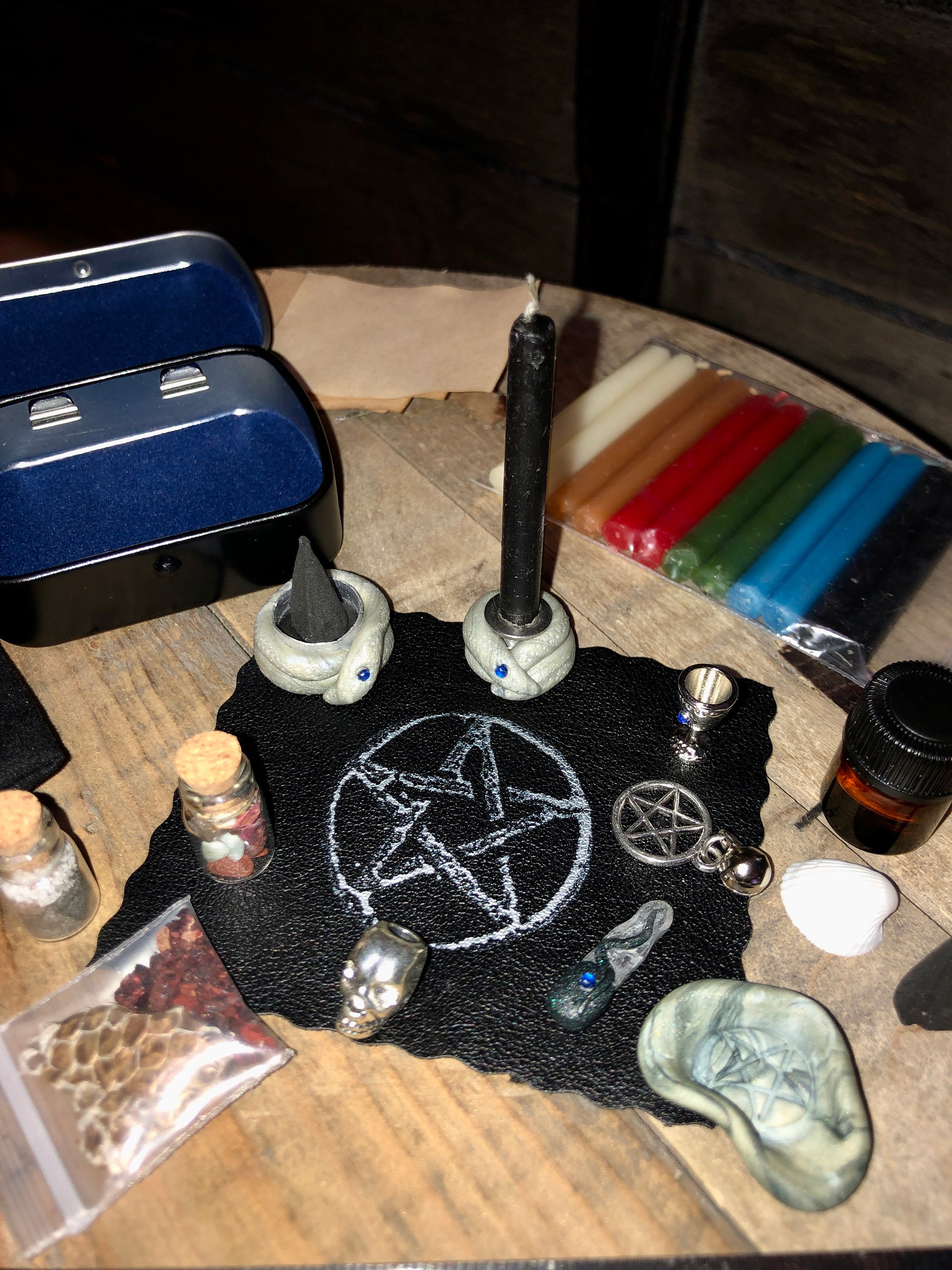 Unique Mini Travel Altar Triquetra Snake With Golden Glitter Pocket ...