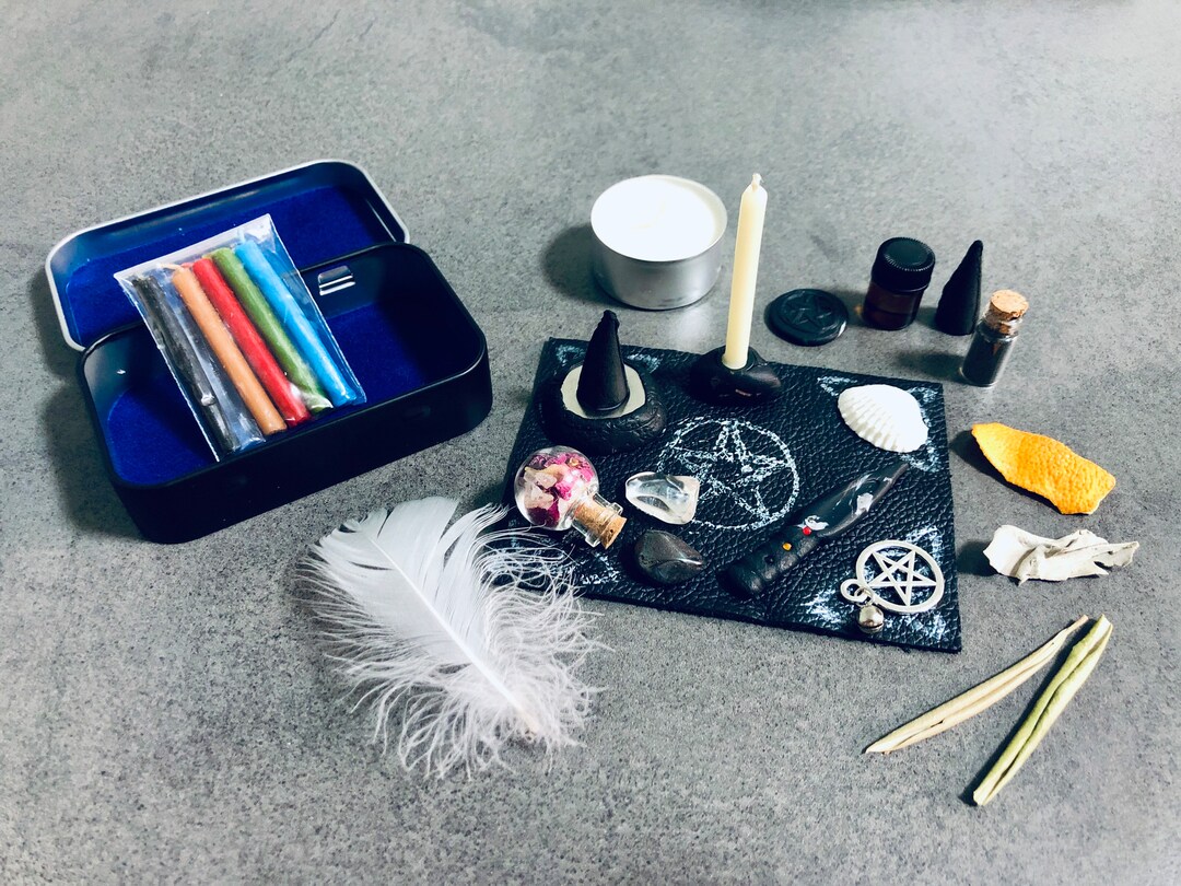 Travel Altar for Witches Pentagram Triquetra Triple Moon Pentacle ...