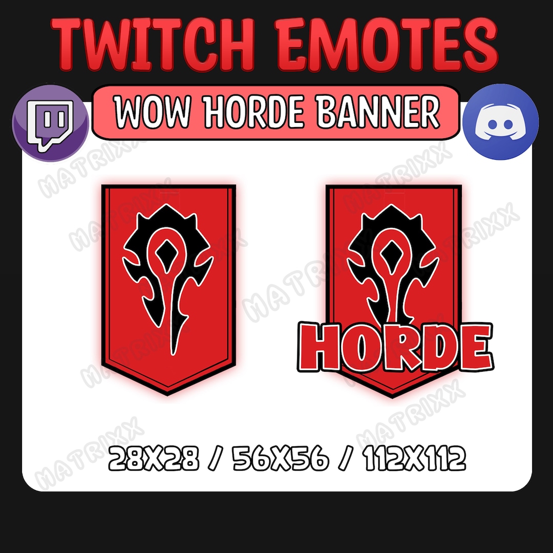 Horde Banner Emotes | World of Warcraft Emotes | Horde Wow Emotes | - Etsy