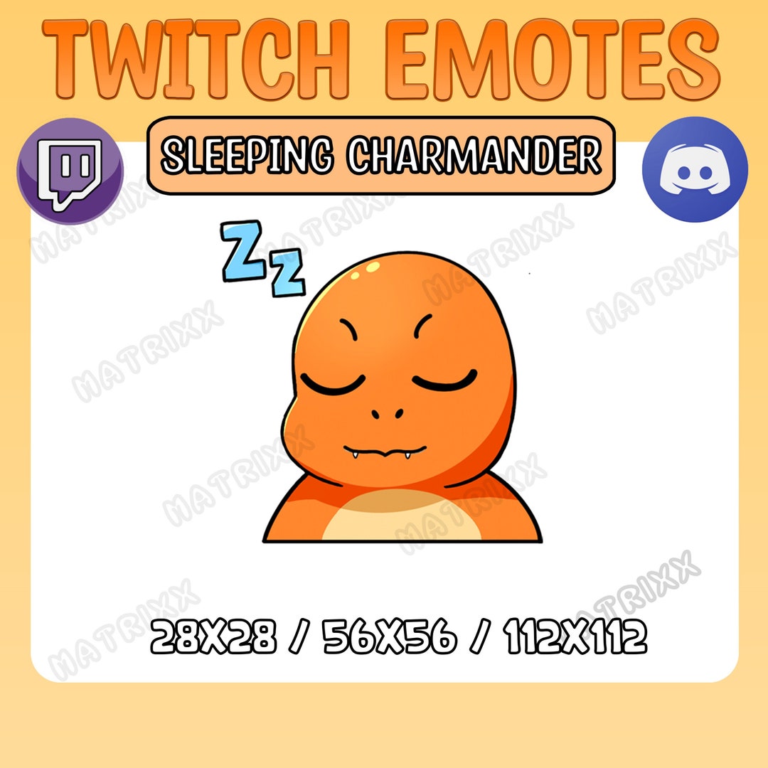Sleeping Charmander Pokemon Charmander Emote Twitch/kick/youtube ...