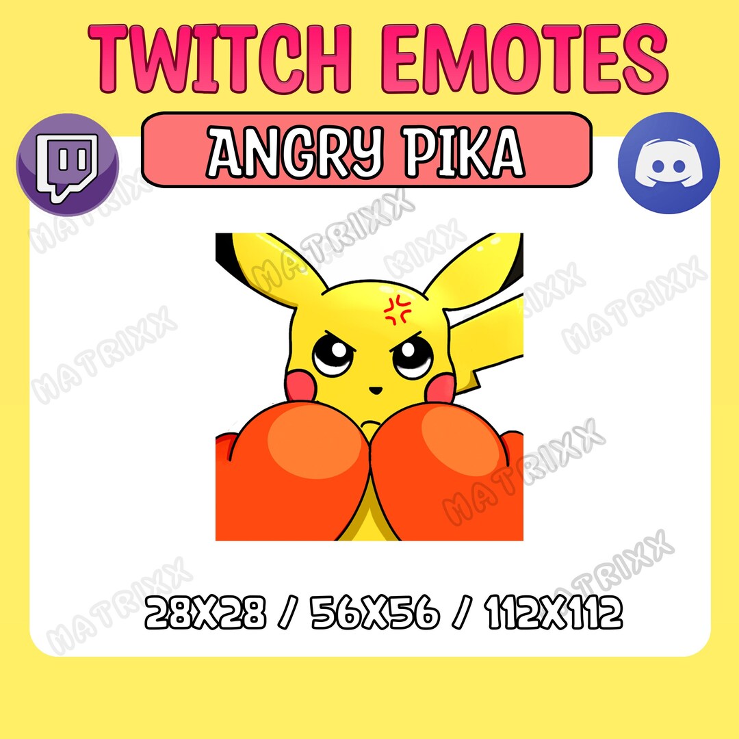 Angry Pikachu / Boxing Pikachu | Pikachu Pokemon Emote | Twitch/kick ...