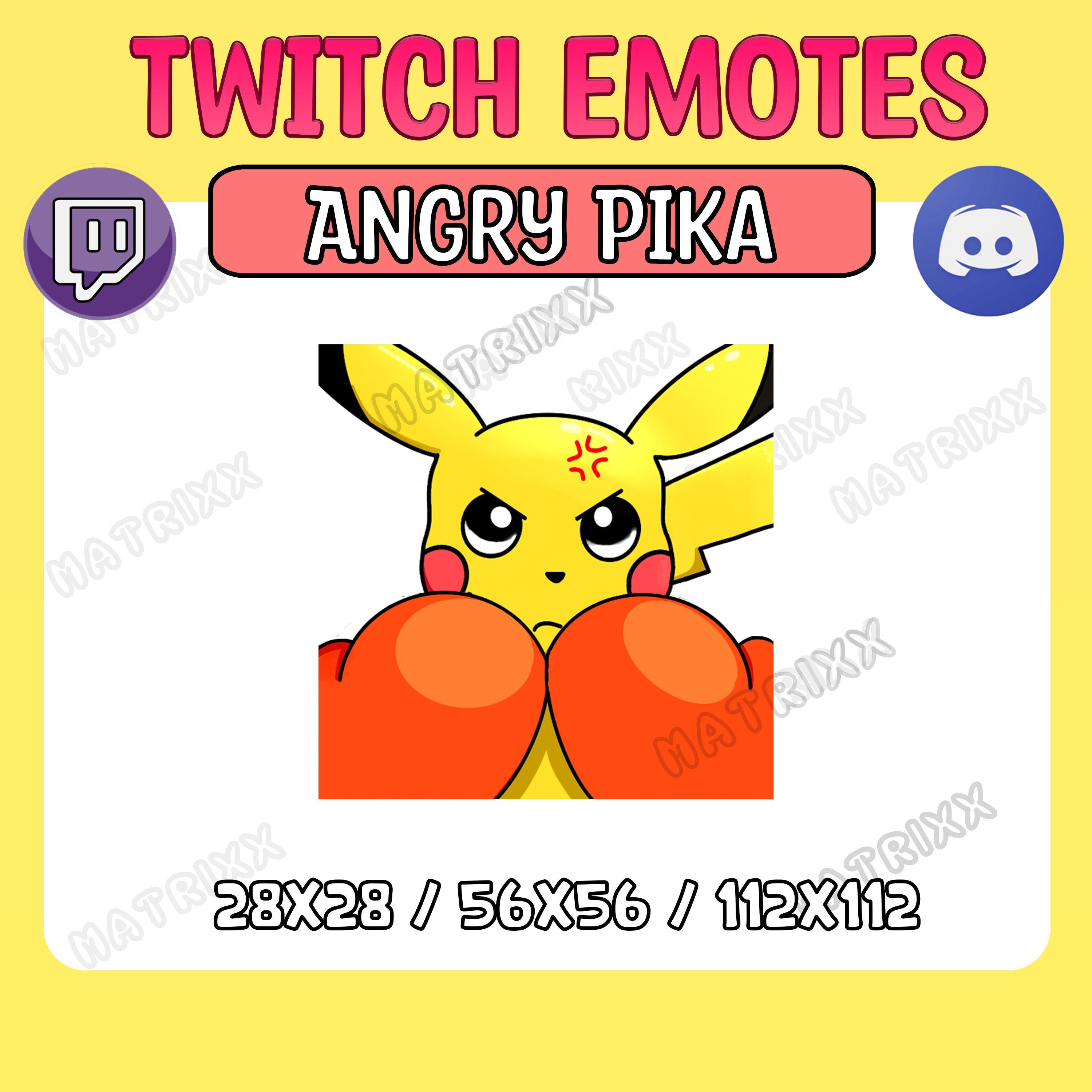 Angry Pikachu / Boxing Pikachu Pikachu Pokemon Emote Twitch/kick ...
