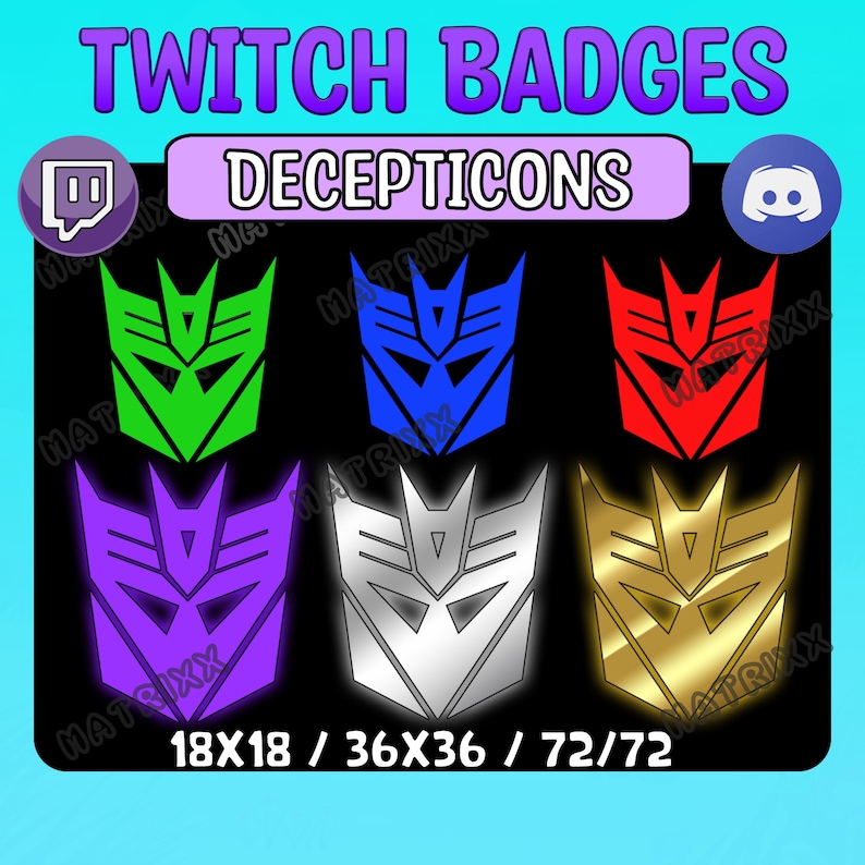 Decepticons Sub/bit Badges | Transformer Twitch/kick/youtube/discord ...