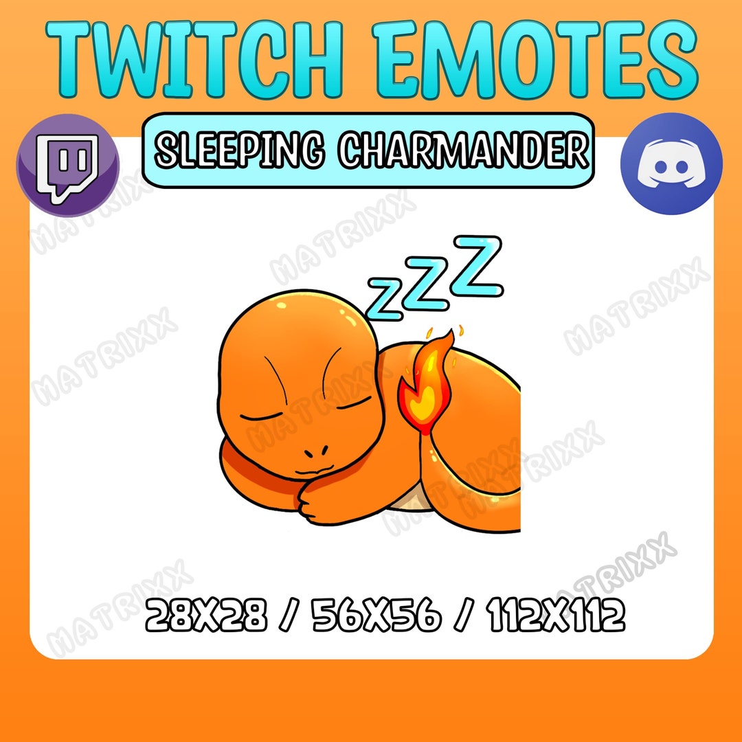 Sleeping Charmander Emote | Pokemon Emote | Twitch/kick/youtube/discord ...