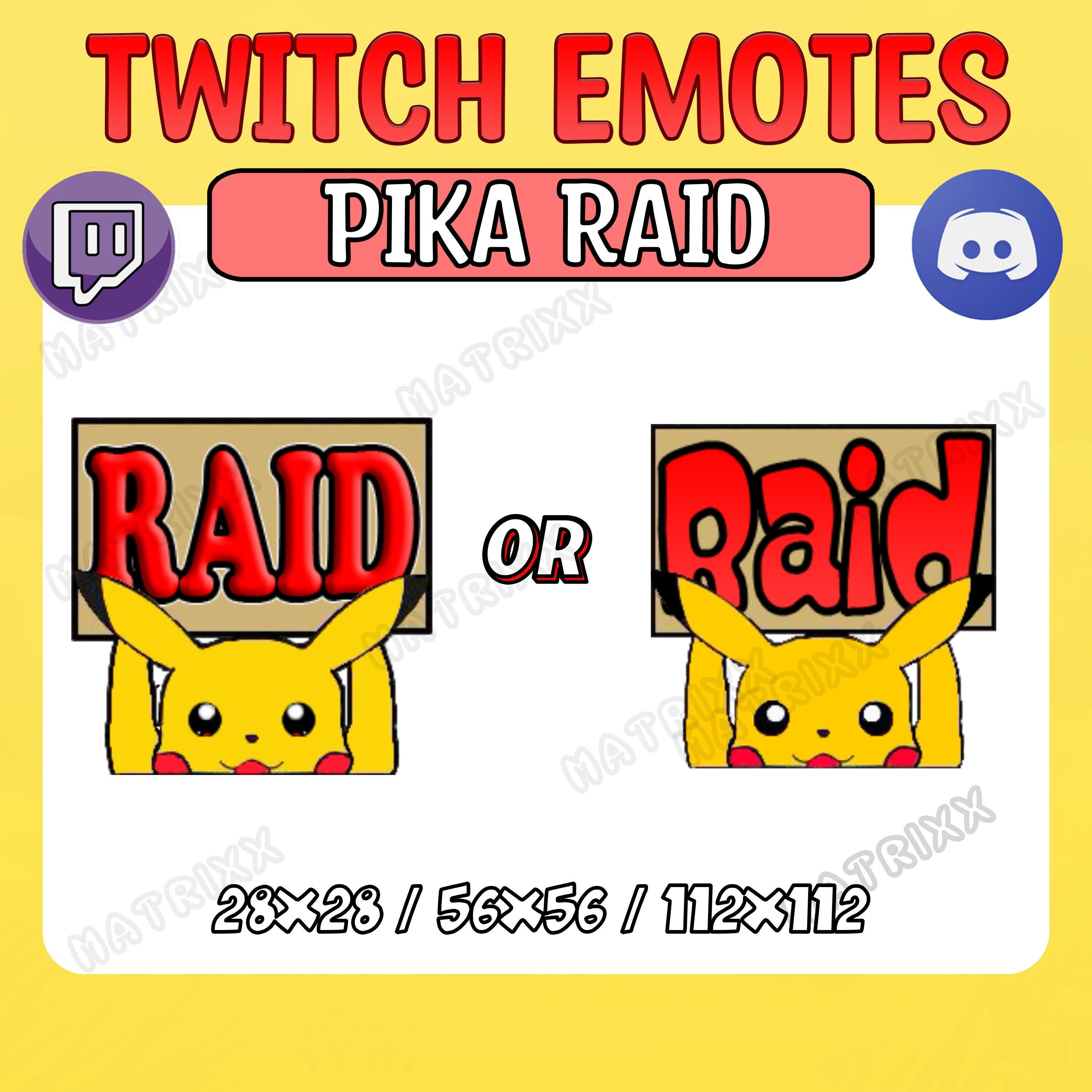 Pikachu Raid Emote Stream Raid Emote Pokemon Emote - Etsy