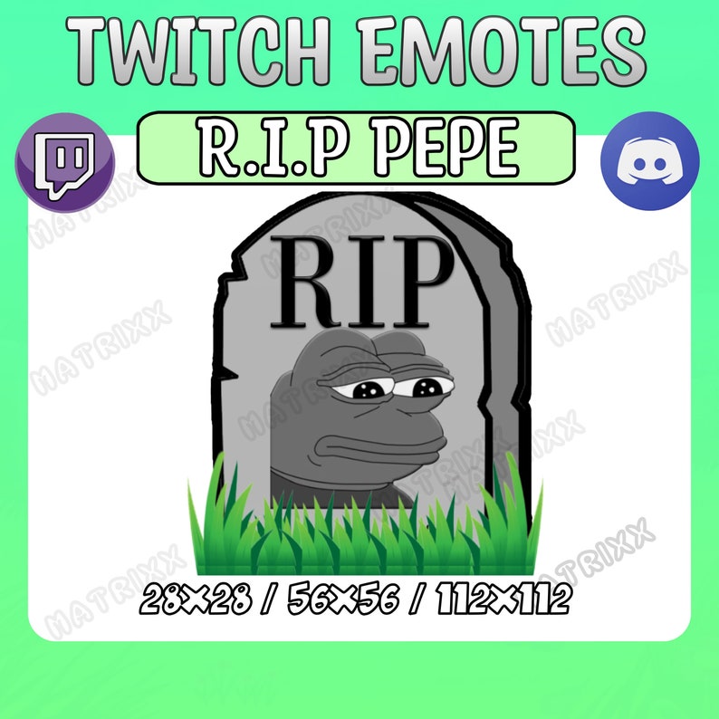 RIP Pepe Tombstone Emote | RIP Twitch Emote | Sad Pepe - Etsy