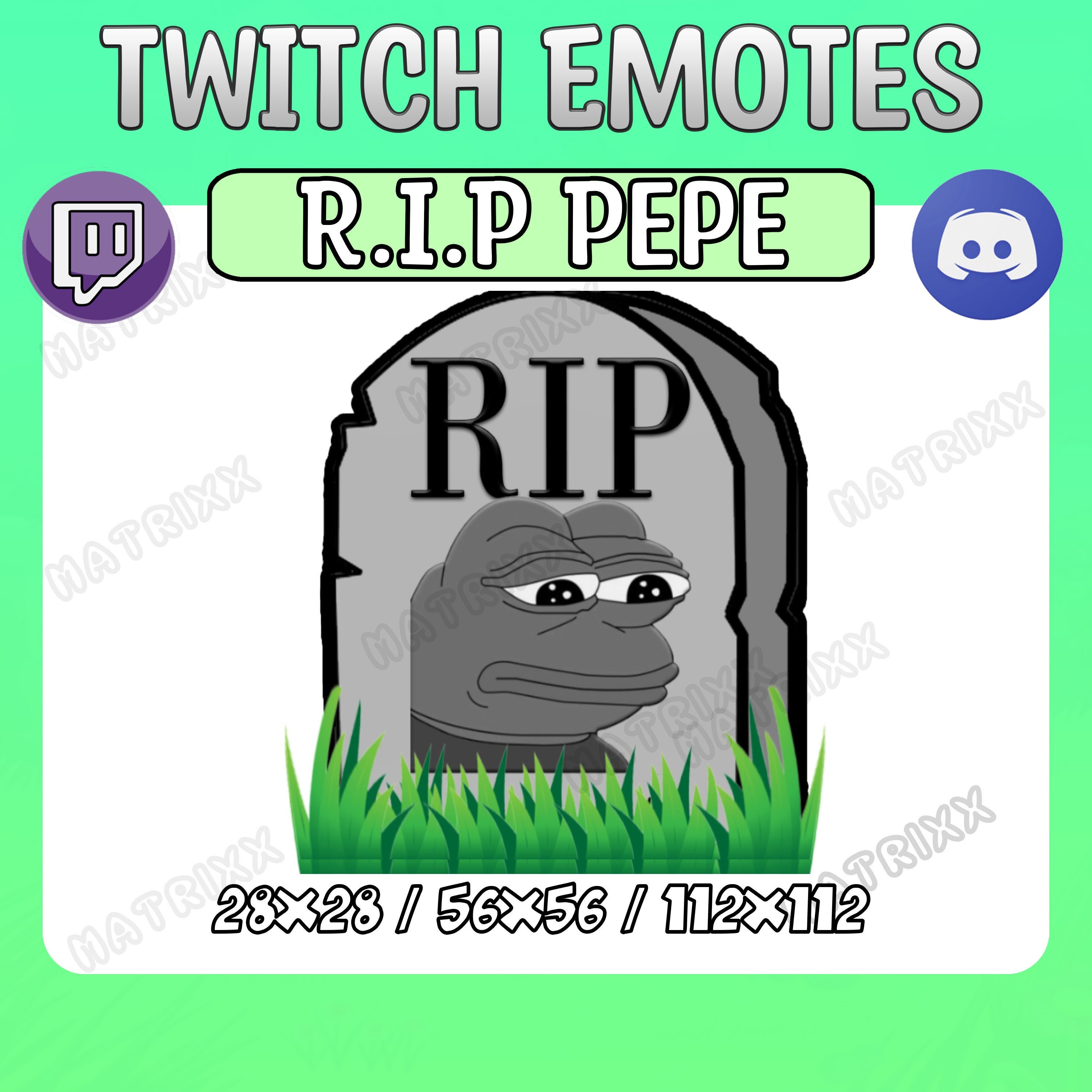 RIP Pepe Tombstone Emote | RIP Twitch Emote | Sad Pepe - Etsy