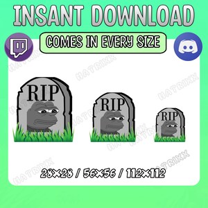 RIP Pepe Tombstone Emote | RIP Twitch Emote | Sad Pepe - Etsy