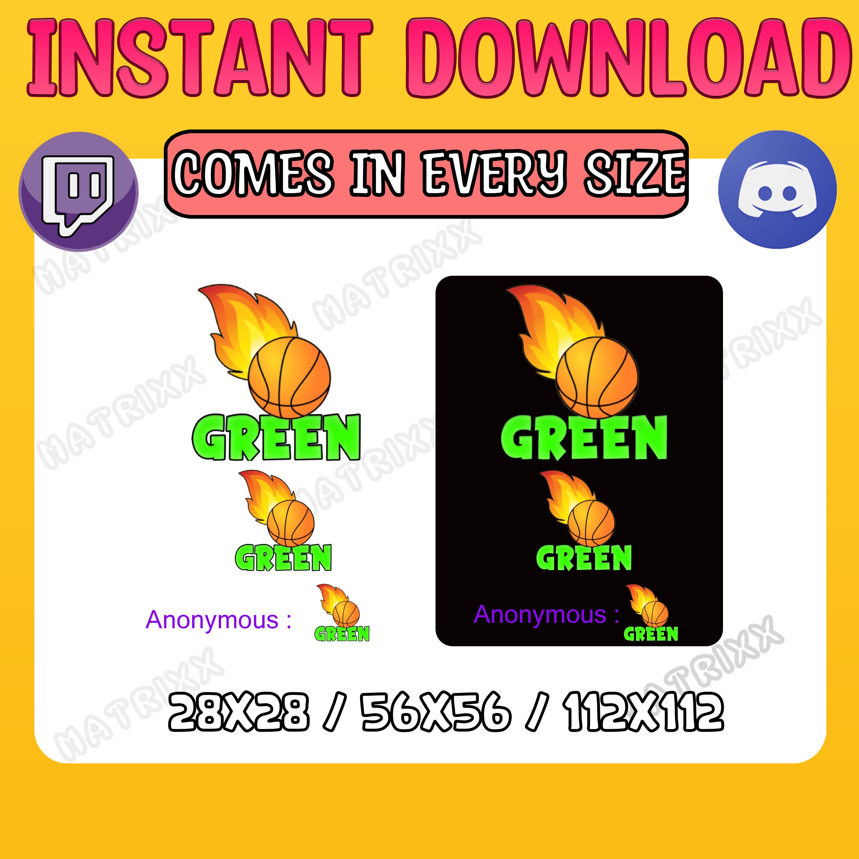 Basketball Emote | Green Light | Twitch Emote - Etsy