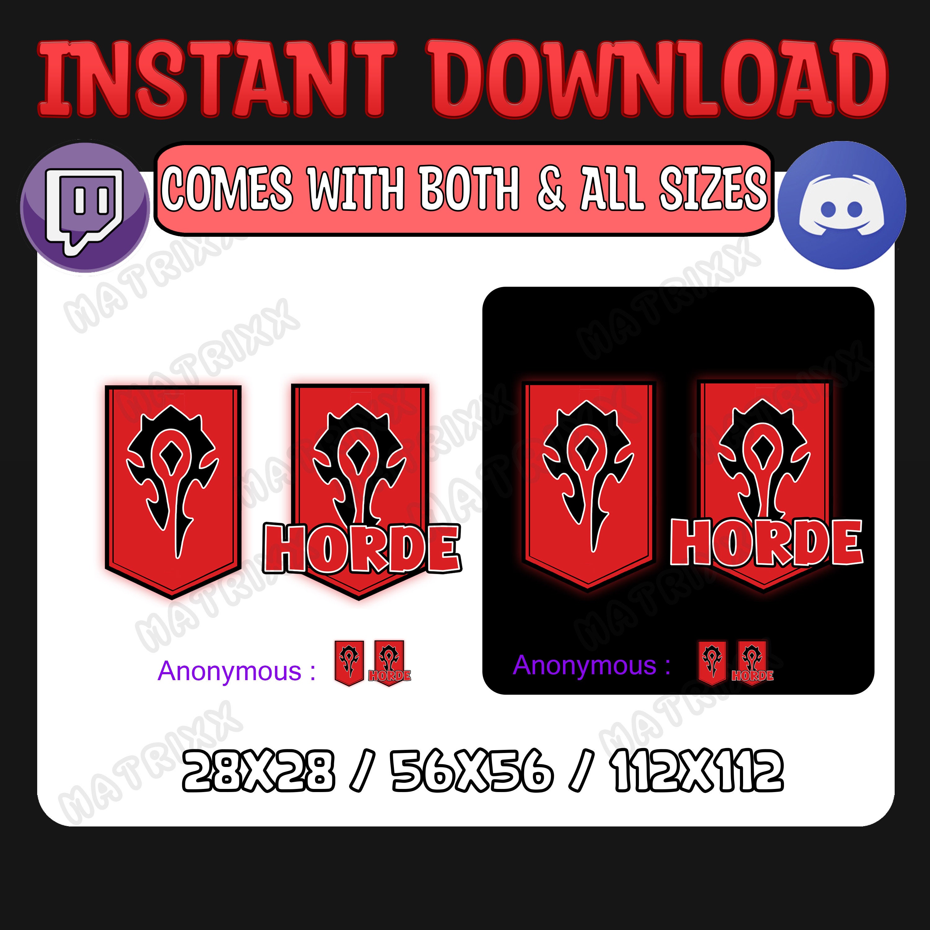 Horde Banner Emotes | World of Warcraft Wow Stream Emotes - Etsy