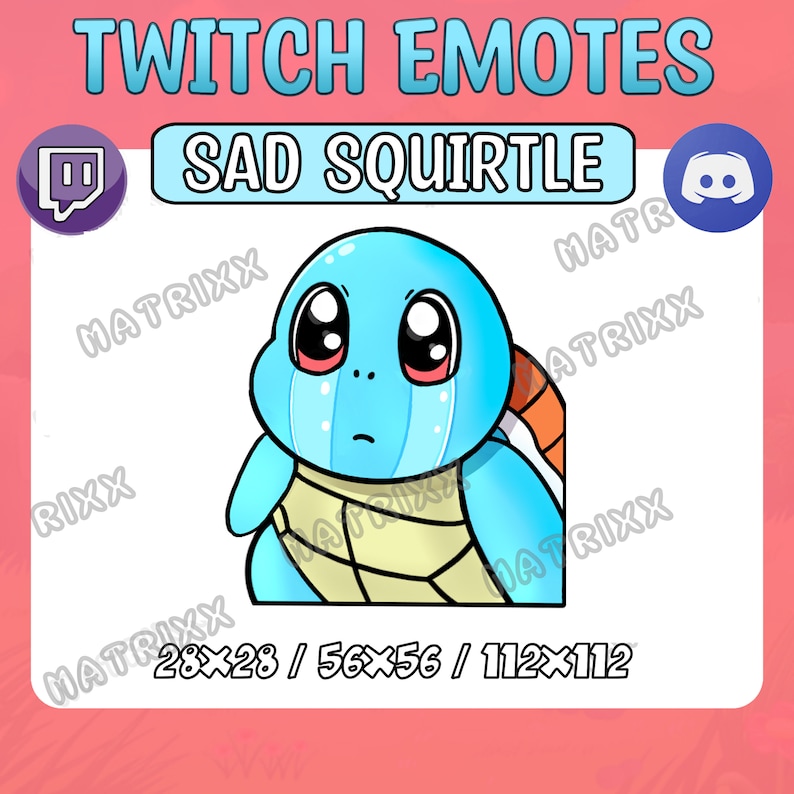 Sad Squirtle Emote Squirtle Twitch Emote - Etsy