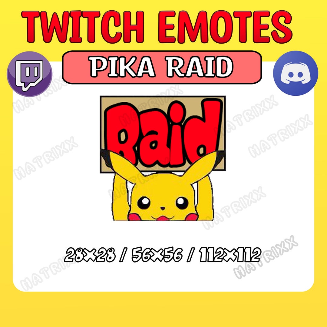 Pikachu Raid Emote Stream Raid Emote Pokemon Emote - Etsy