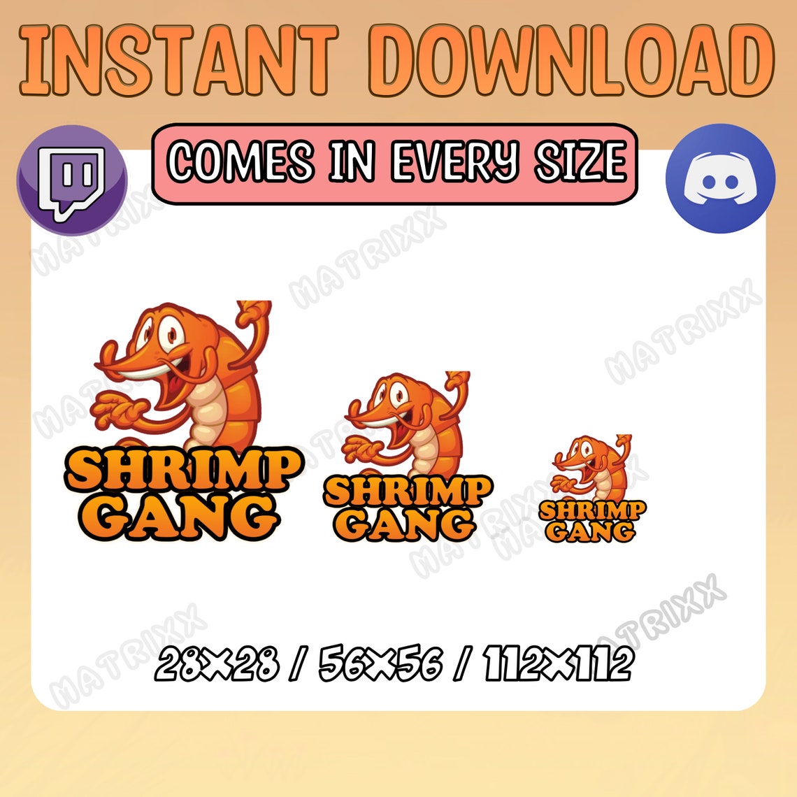 Shrimp Emote | Shrimp Gang Emote | Twitch Emote | Discord Emote - Etsy