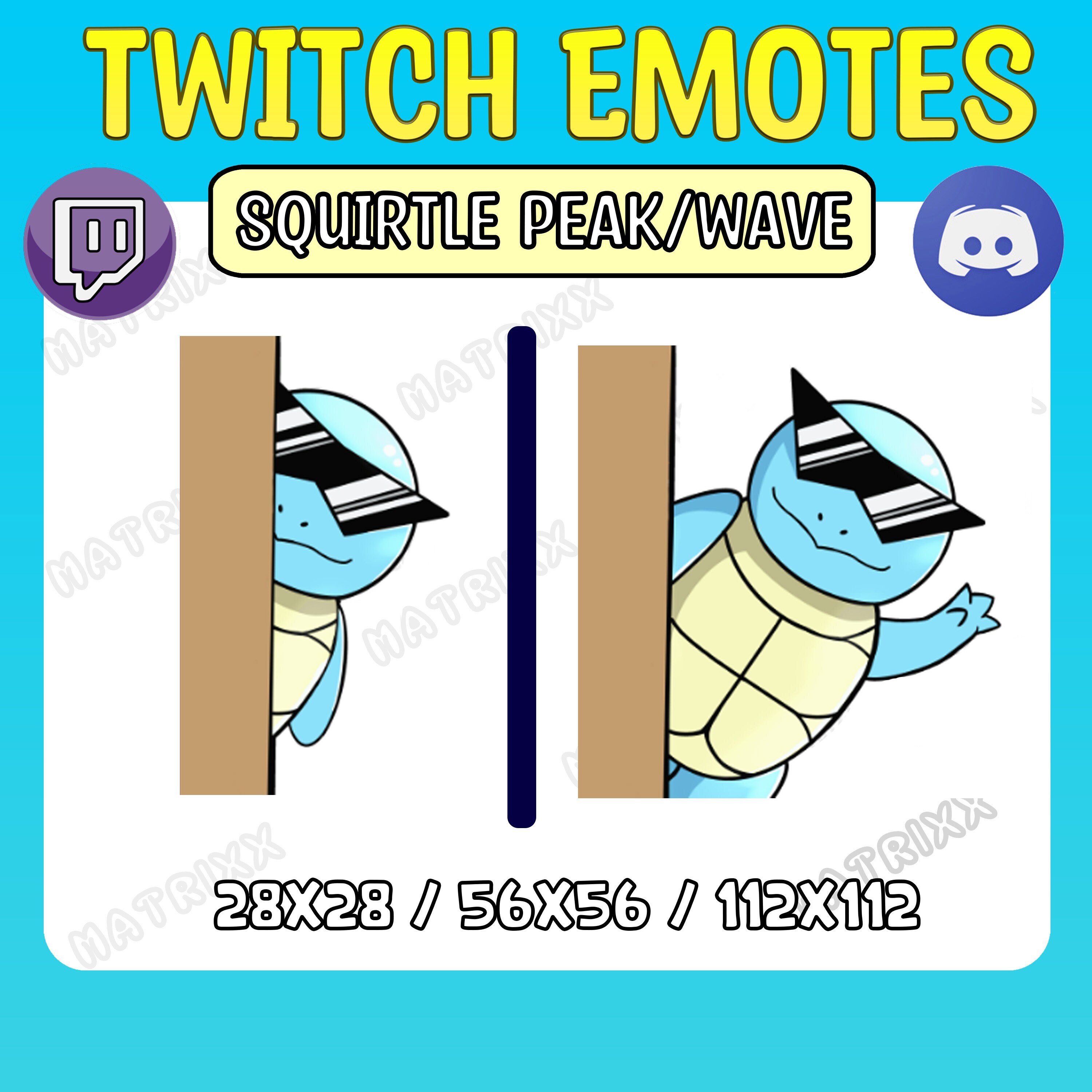 Animated Squirtle Wave/lurk Emote | Pokemon Inspired Squirtle Emote ...